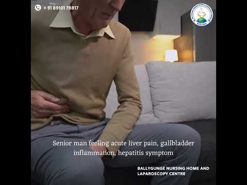 Senior man feeling acute liver pain, gallbladder inflammation, hepatitis symptom