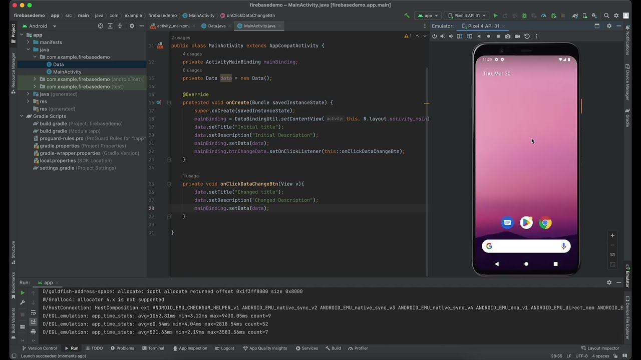 Data binding in Android Java (Android Development)