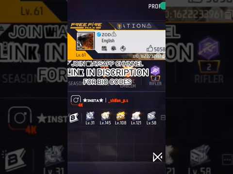join whatsapp channel for bio codes link in description @ZODLIVE2 #gaming #freefire #ytshorts