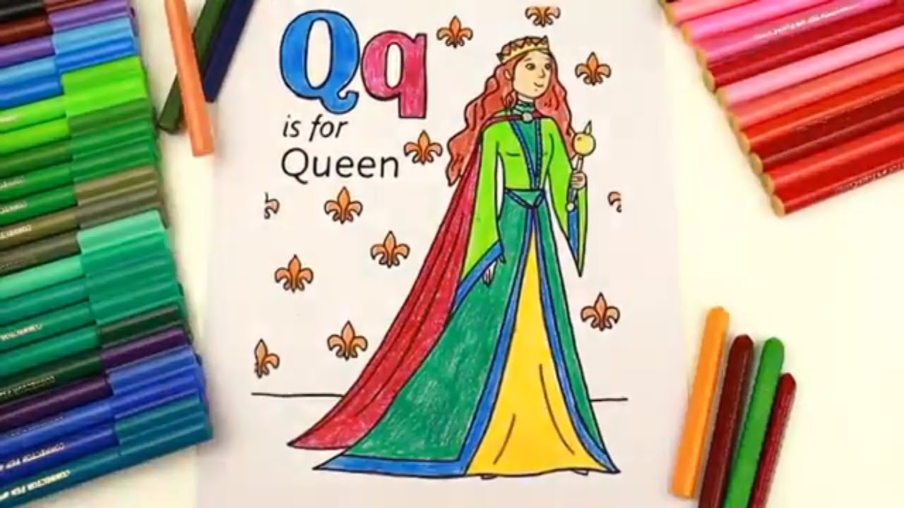 Drawing Alphabets and Coloring | Alphabet Letter Q Coloring |Coloring pages for children|BabyTubeFun