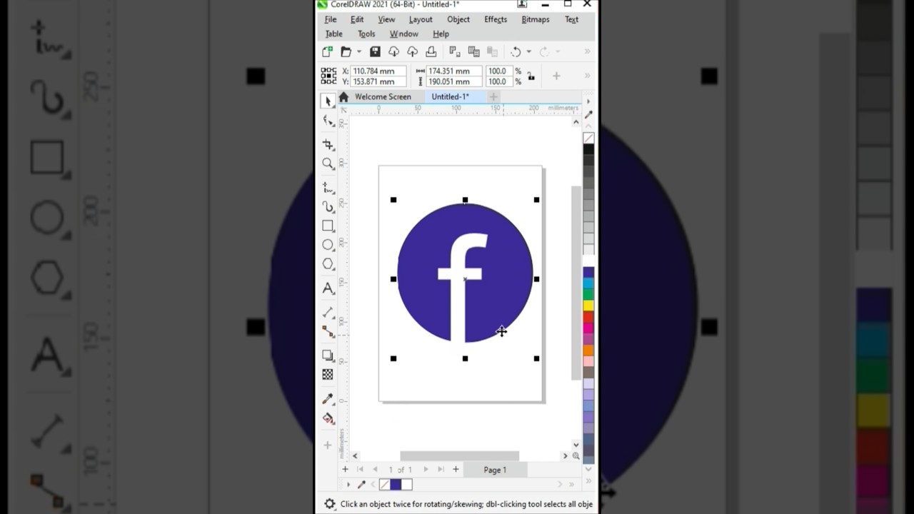 how to make a facebook logo in coreldraw //coreldraw tutorial👌👌👌