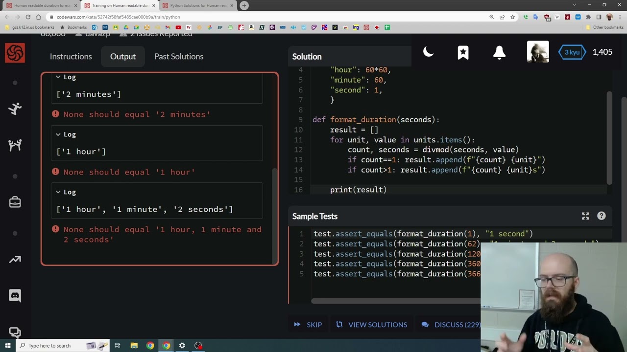 CodeWars: Human readable duration format