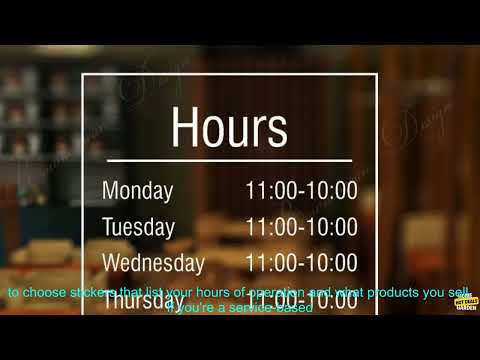4001041137493 Personalized Business Hours Window Stickers Vinyl Monday To Sunday Sho