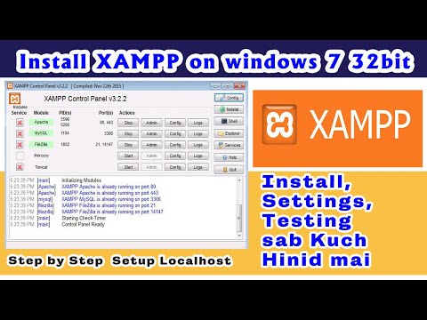 Download and Install XAMPP on Windows-7 /32 bit | xampp Complete installation step by step Hindi me