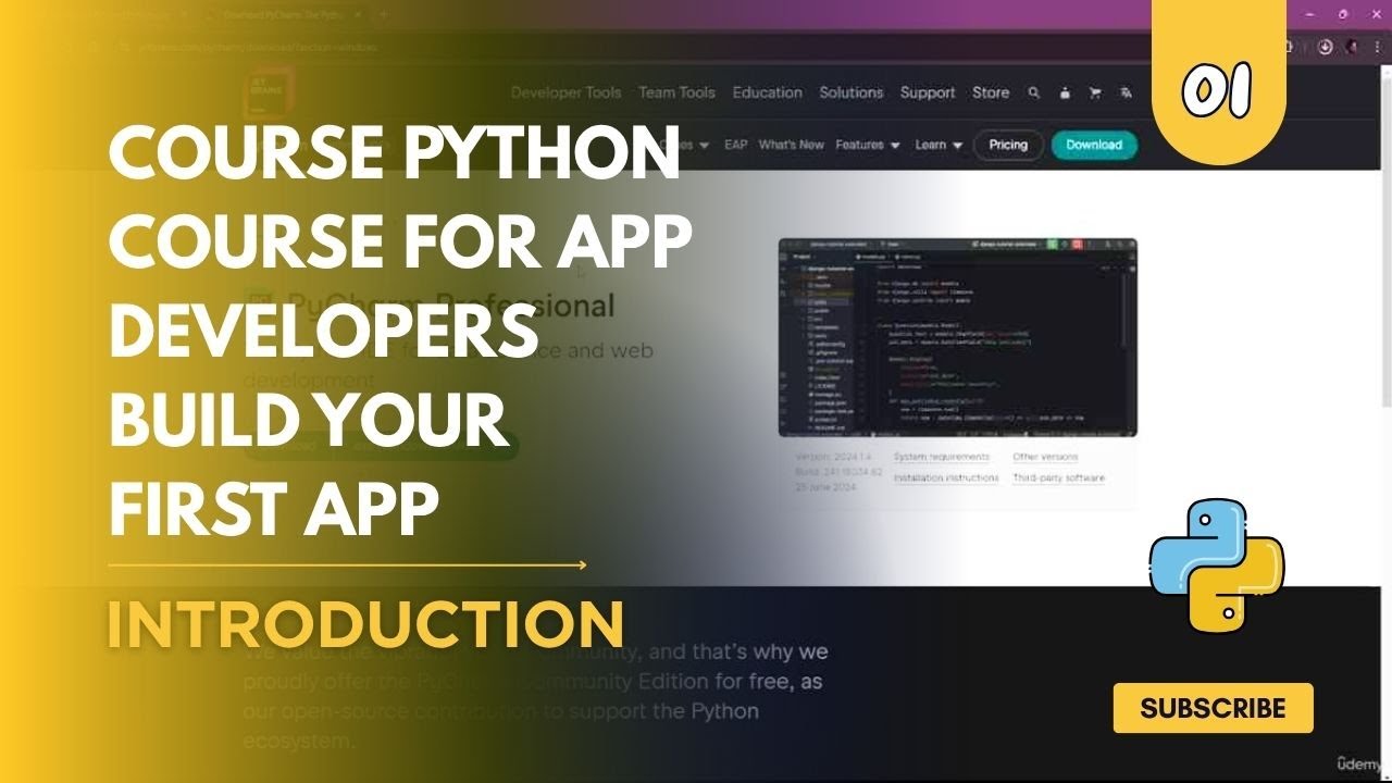 Python Course for App Developers Build Your First App - 1 Introduction