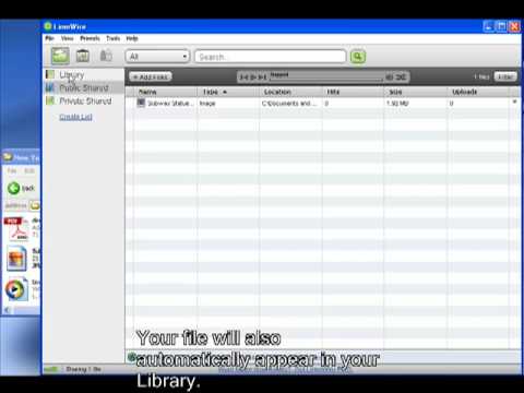 LimeWire 5 - User Guide - Share: Add To Public