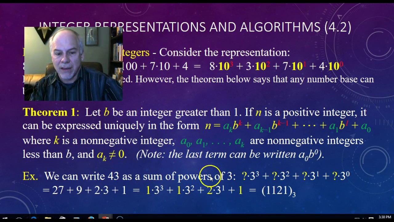 Section 4.2 Integer Representations and Algorithms