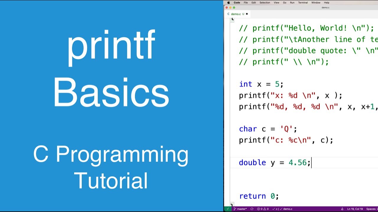 printf Basics | C Programming Tutorial