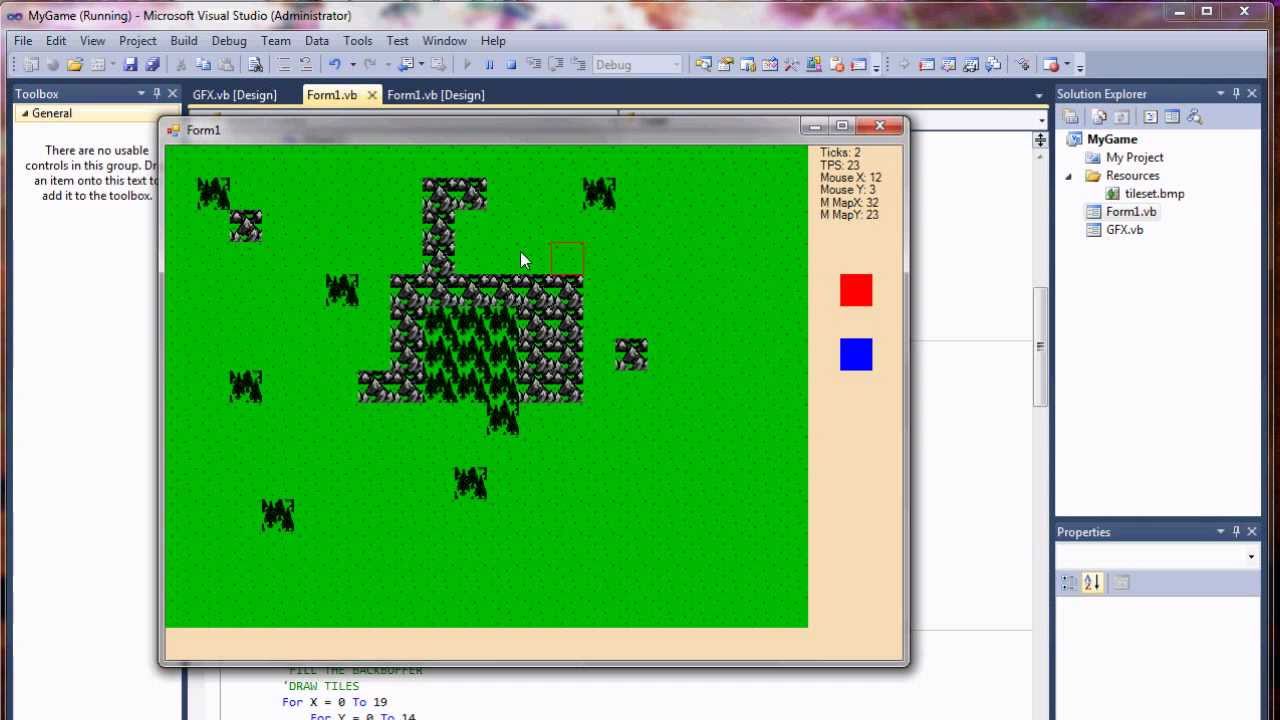 Visual Basic Game Programming Tutorial - Part 3 - Graphics and Tile Mapping