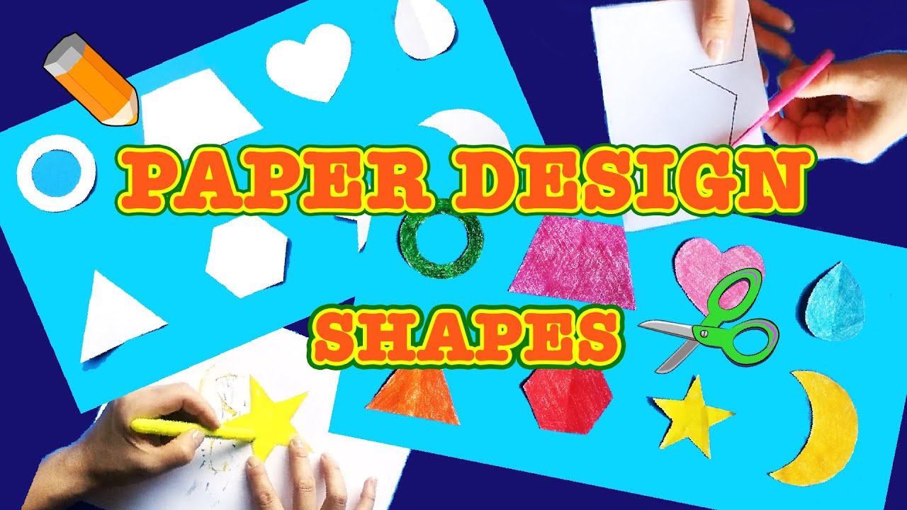 Easy Arts and Craft | How to Make Simple Shapes | Paper Cutting and Coloring  | 簡単子供工作 | 切り絵 ＆ぬり絵