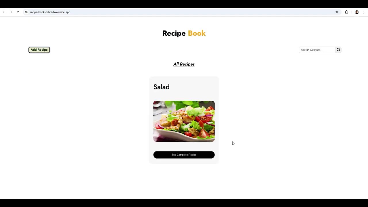 Recipe Book Web App using HTML, CSS & JavaScript 🥗