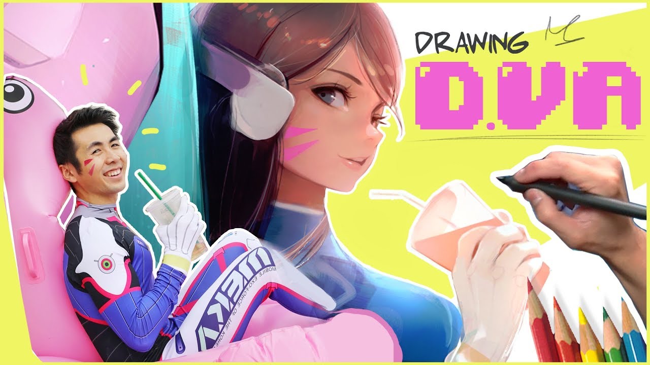 DRAWING MYSELF AS D.VA! (Overwatch)