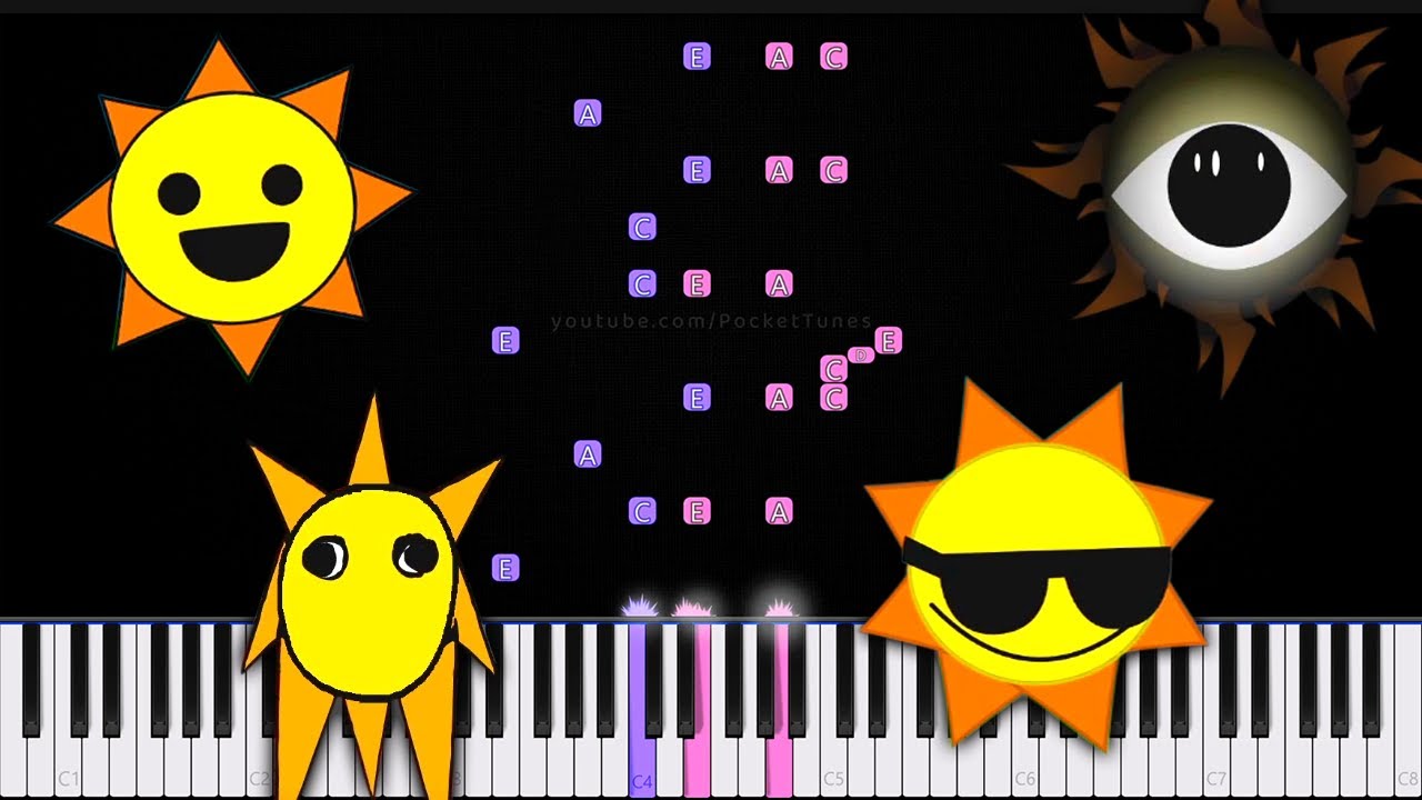 Mr. Sun in 33 Different Sprunki Mods - Piano Tutorial