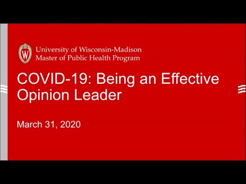 COVID-19: Being an Effective Opinion Leader