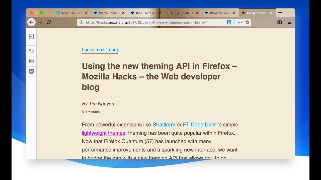 Dynamic Themes in Firefox