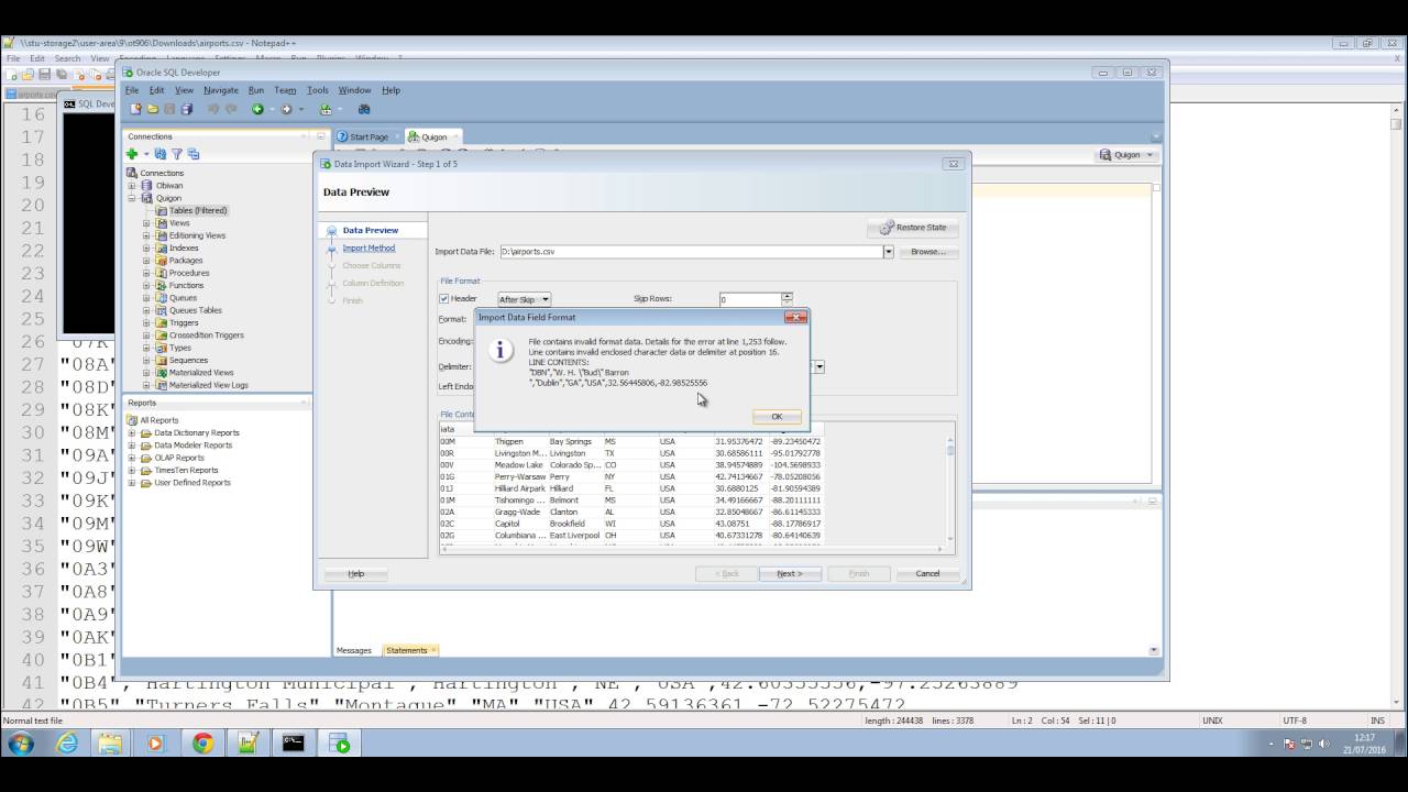How to Import CSV, Excel, TXT  into Oracle Database With Oracle SQL Developer
