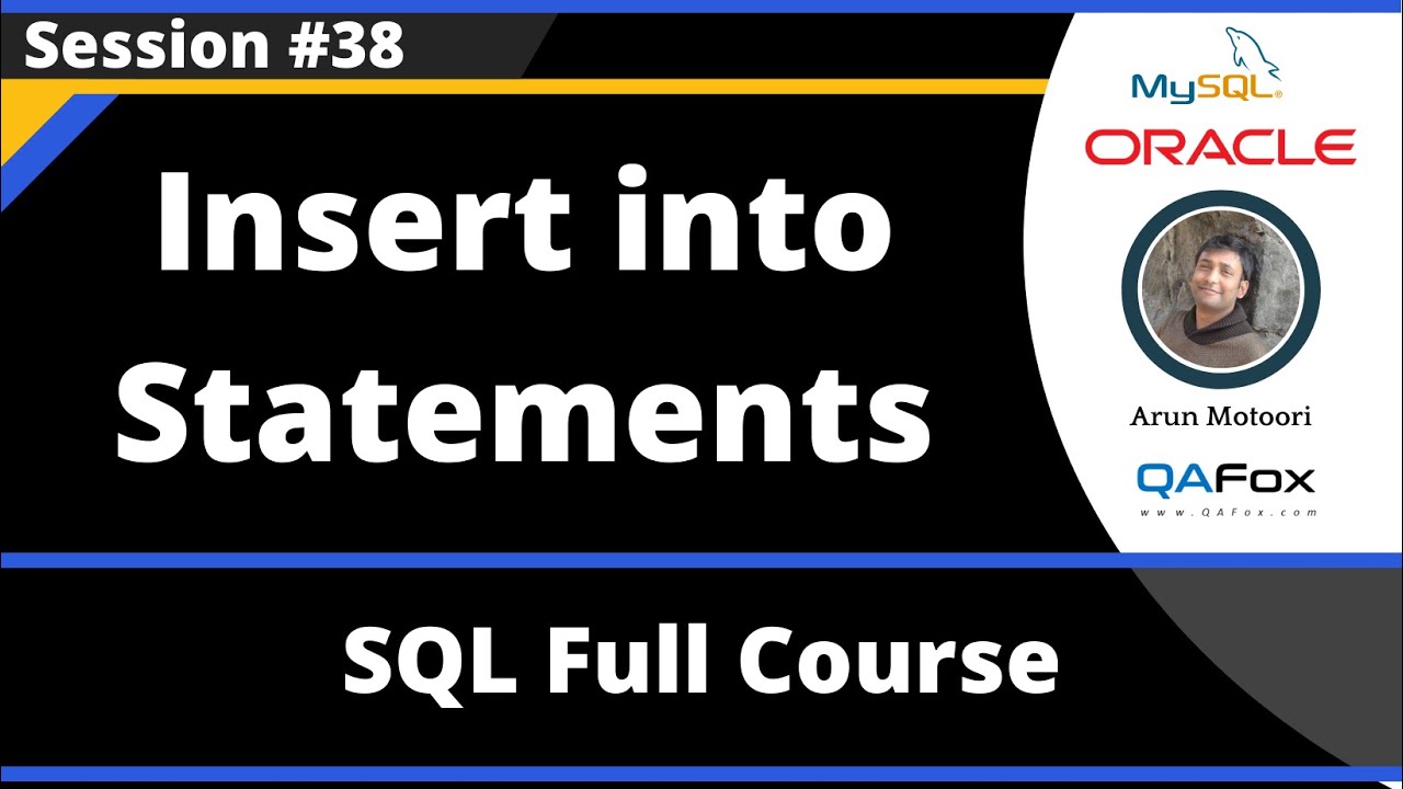 SQL - Part 38 - Insert Into Statements (For inserting data into Tables)
