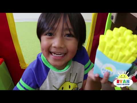 Ryan's Drive Thru Pretend Play Adventure with Power Wheels Ride on Car