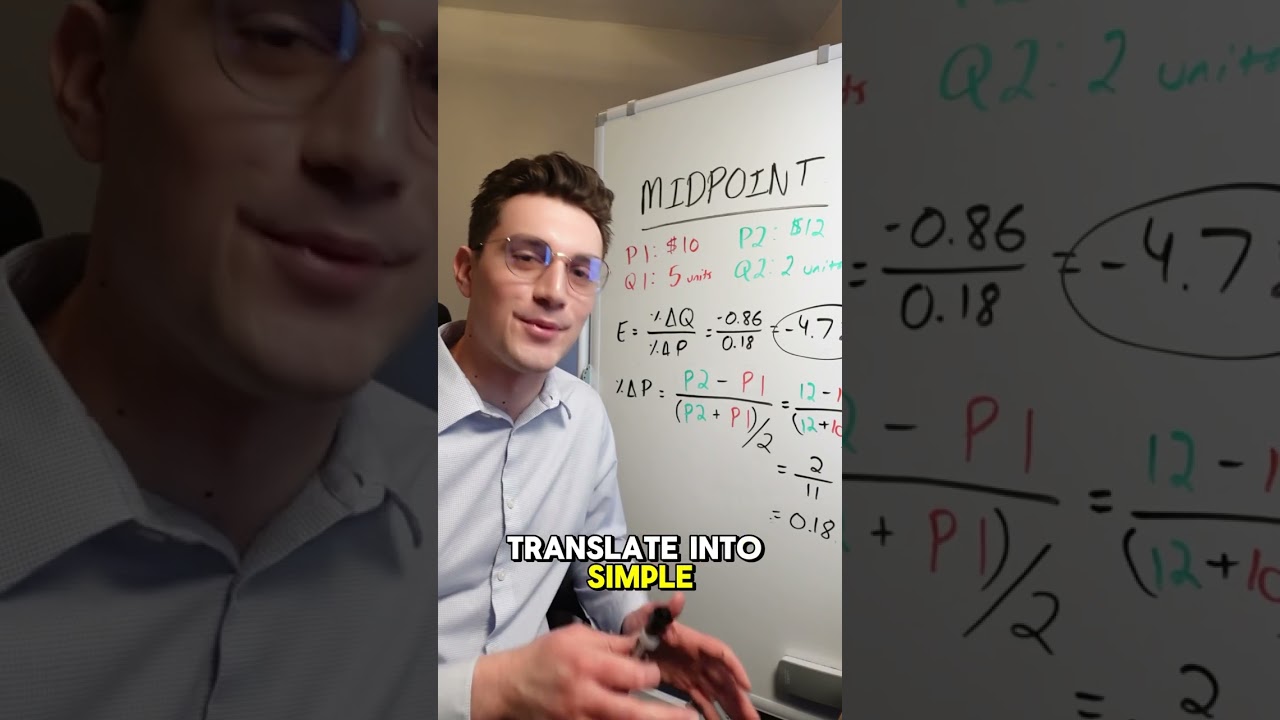 Midpoint Method: How to calculate Elasticity #microeconomics #tutoring