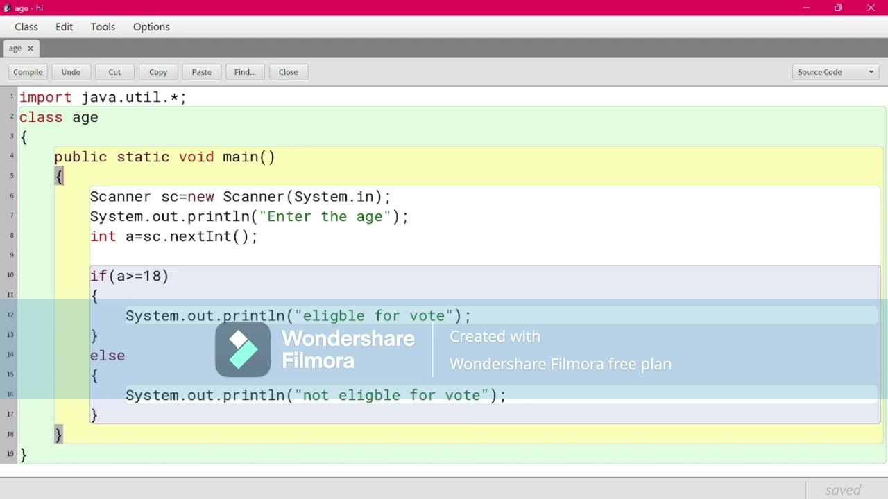 Write a  program on vote in java programming