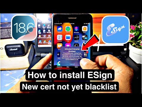 How to install ESign new cert Not yet Blacklist & without PC on iOS 18.6 - 15 All Devices