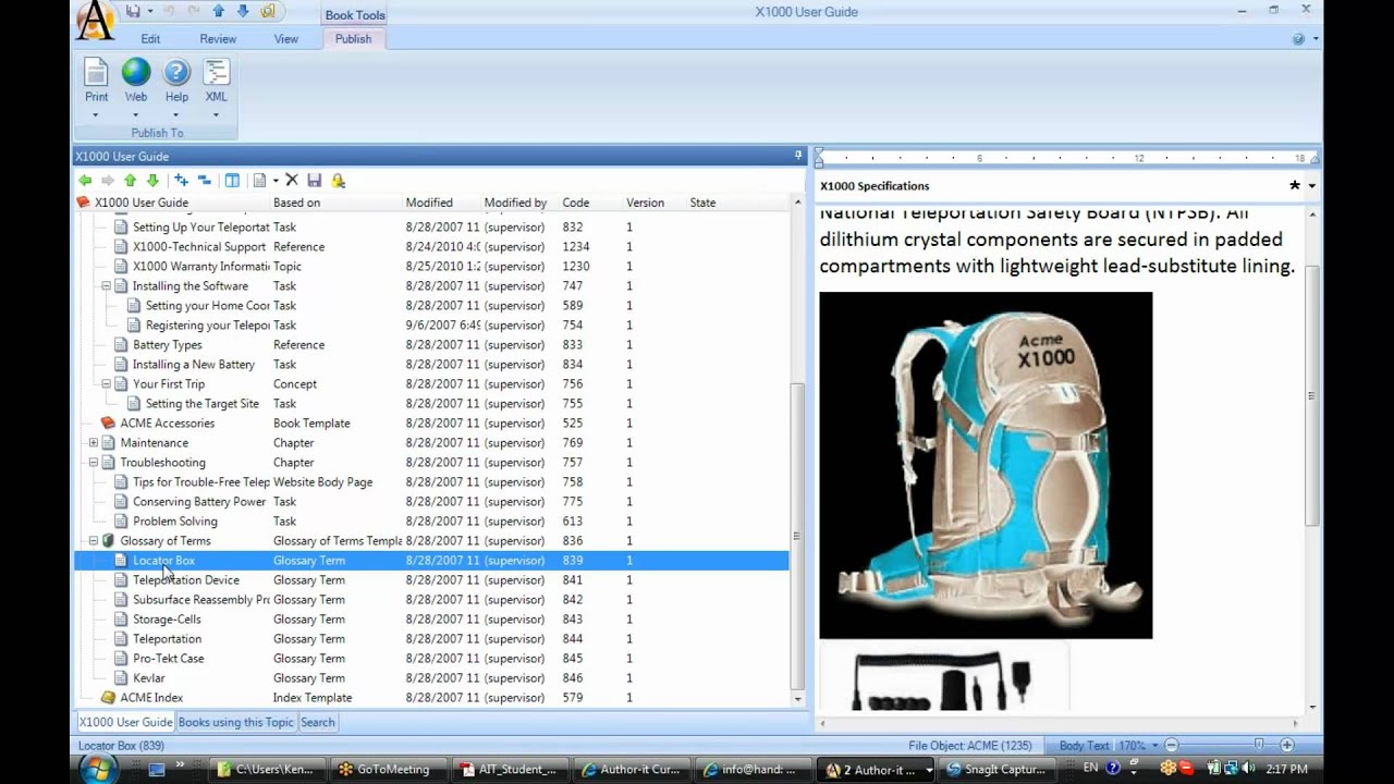 Creating the Glossary
