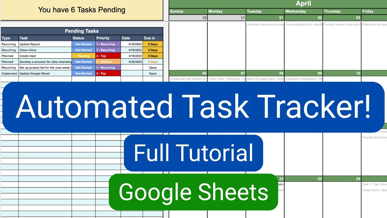 Build Your Own Upgraded Rolling Automated Task Tracker in Google Sheets! (Full Tutorial)