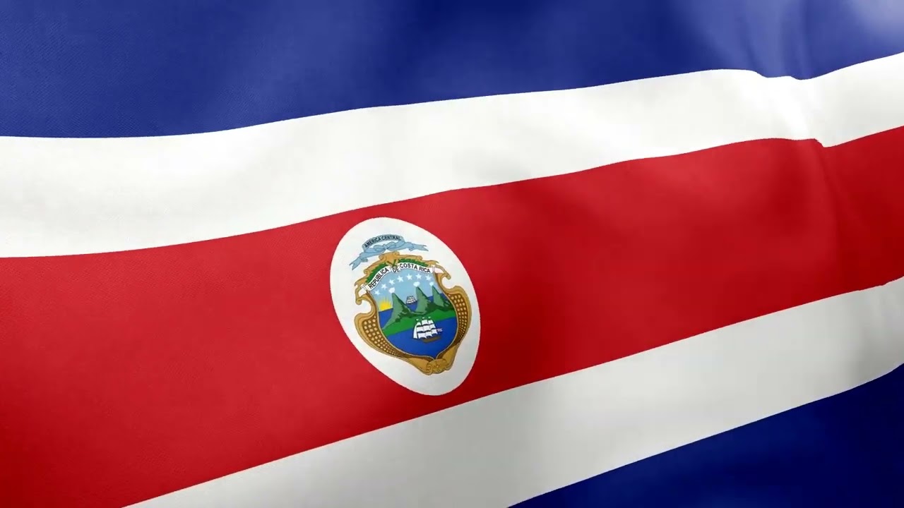 COSTA RICA - Waving Flag Loop 4K