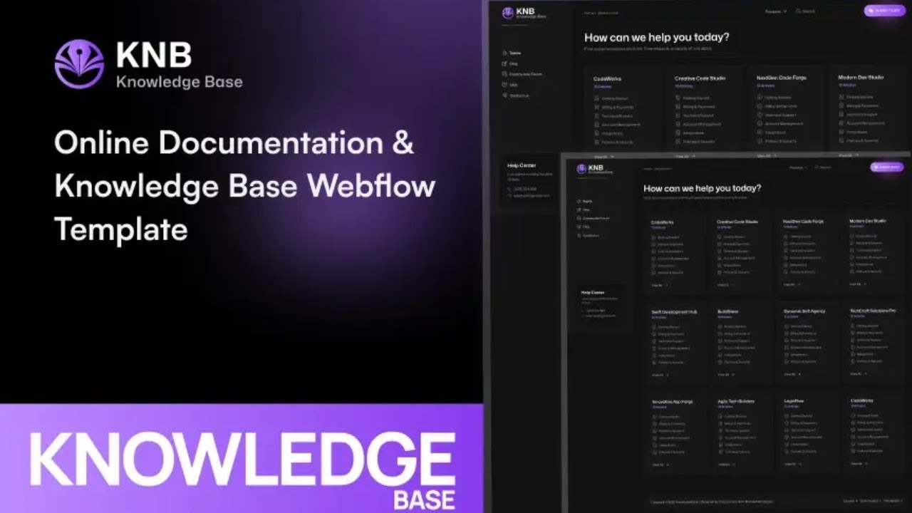 How to Use KnowledgeBase Webflow Template | Documentation, Support Center, Help Desk Template