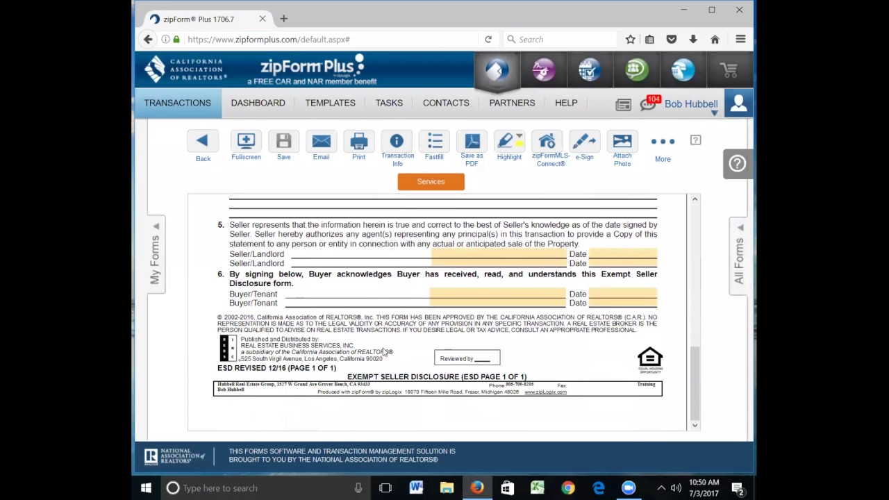 How to Fill out a TDS with ZIPFORMS (Tutorial/Walkthrough) [Hubbell Real Estate Group]