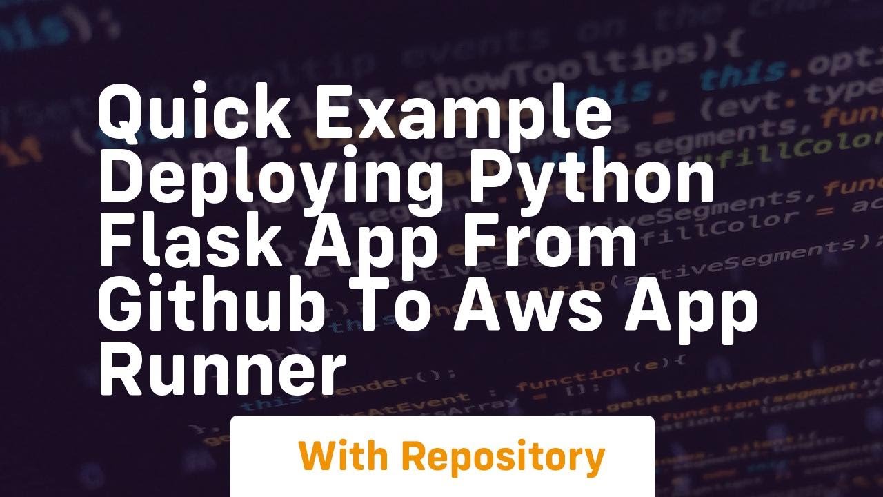 Quick example deploying python flask app from github to aws app runner