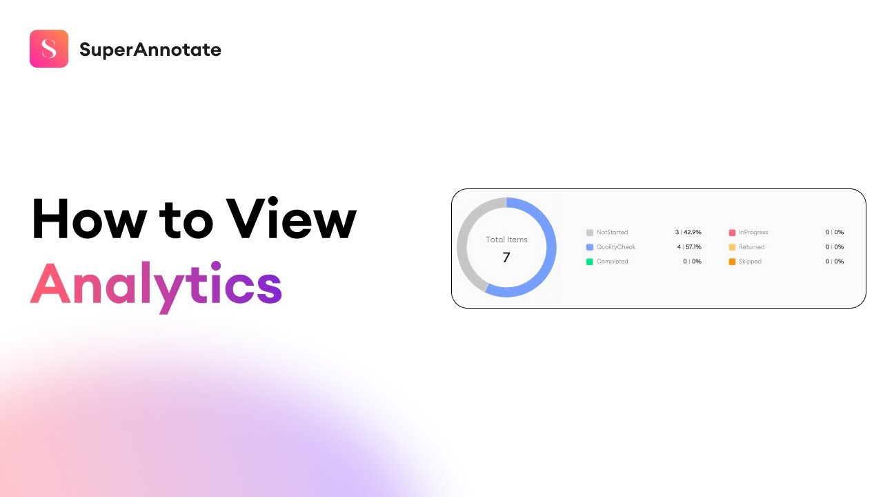 How to View Analytics in the SuperAnnotate Platform