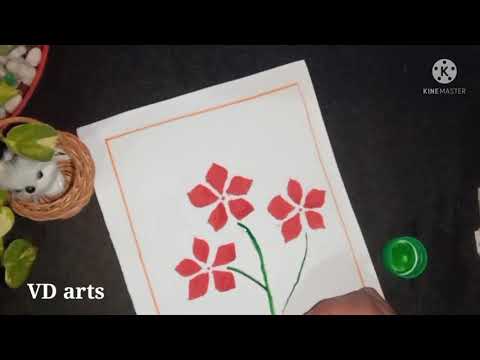 DIY/ simple and easy watercolor with pressed flowers and leaves / painting with natural flowers