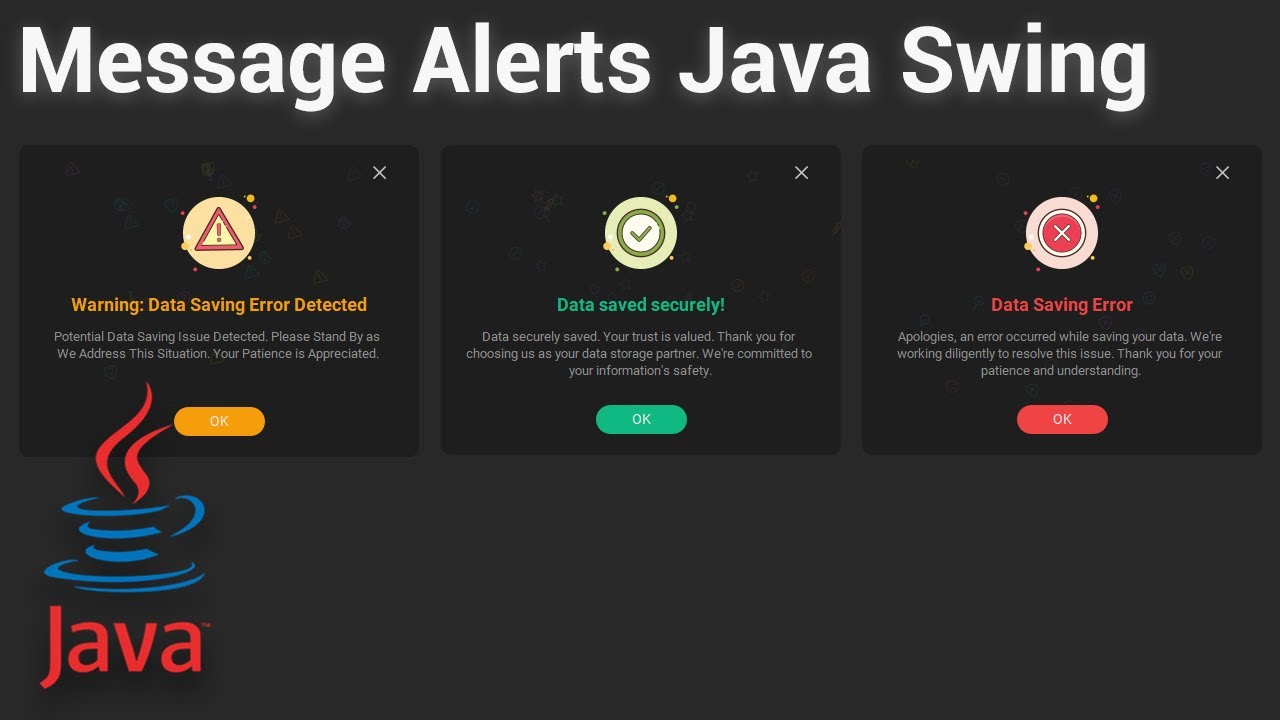 Custom Message Alerts with Animation using Java Swing