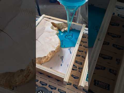 Aqua End Tables with Epoxy Resin & Wood 🪵💦 #epoxywood #diy #diydecor #modernfurniture #furniture