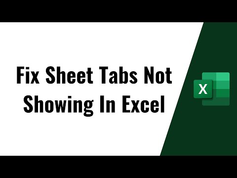 fix, if sheet tabs not showing In Microsoft Excel
