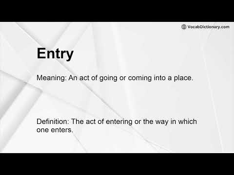 Entry Meaning