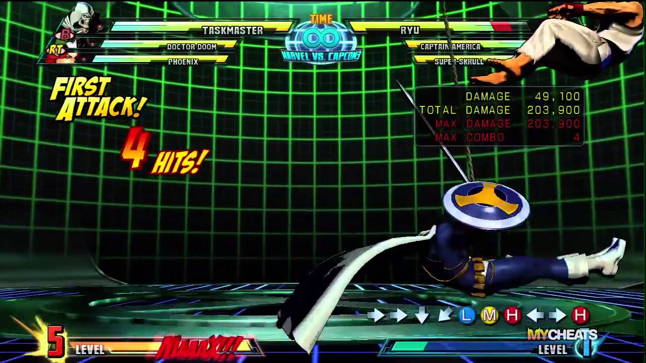 Marvel vs Capcom 3 Taskmaster 690k Damage Combo Strategy Video