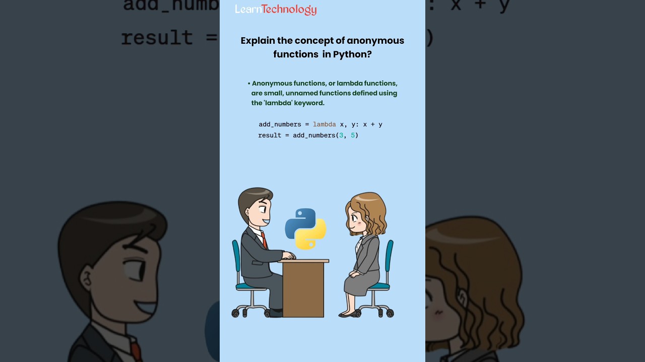 Anonymous functions in Python | #python #interview #anonymous #functions