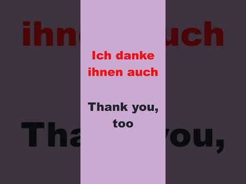 How to say thank you in German