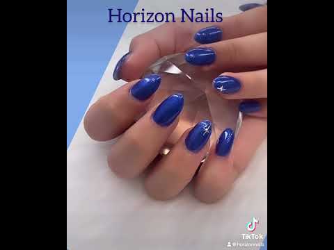 Blue color with Star design 💙✨✨💙 #bluenails💙 #star #amondnails💅🏽