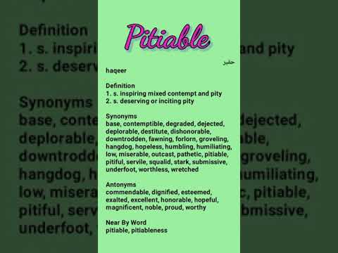 Pitiable word explaination definition pronunciation American And British accent