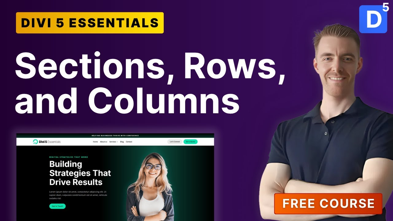 Divi 5 Sections, Rows & Columns Explained | Layout Structure Basics