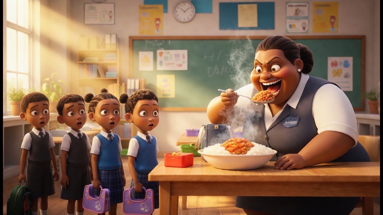 The Hungry teacher that kept eating the children's food until a new girl joined the school | Funny