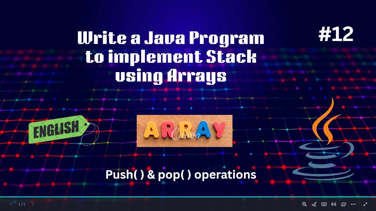 Java Program #12  Stack Using Array in Java | Push & Pop Operations Explained | Code&Innovate
