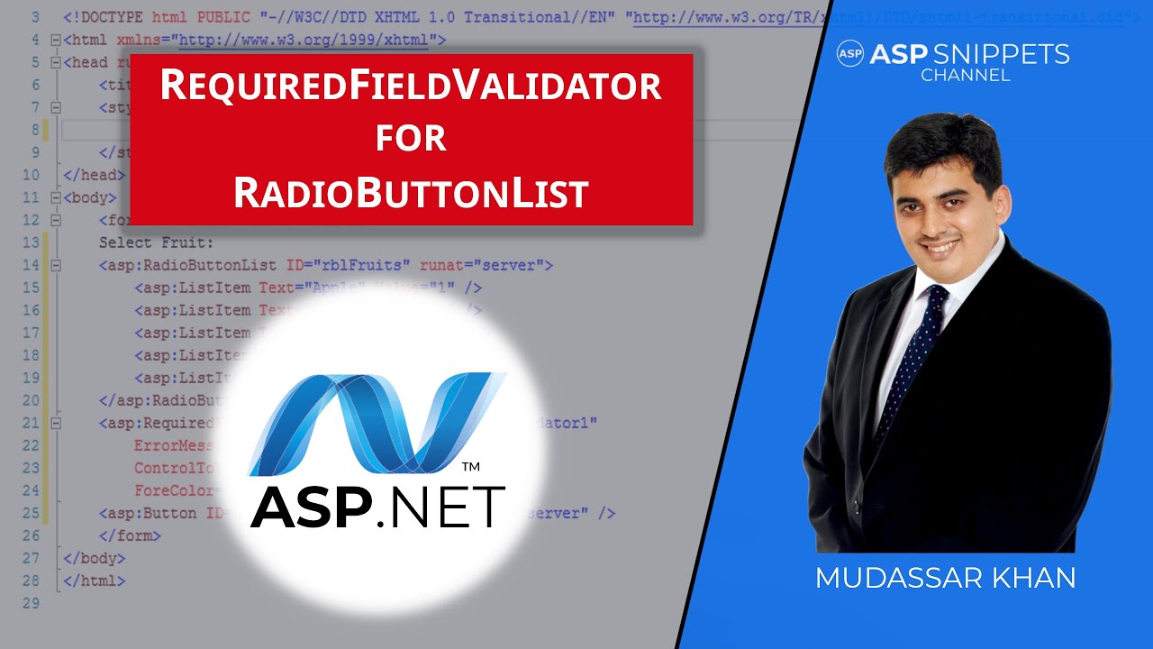 Using RequiredFieldValidator for RadioButtonList in ASP.Net