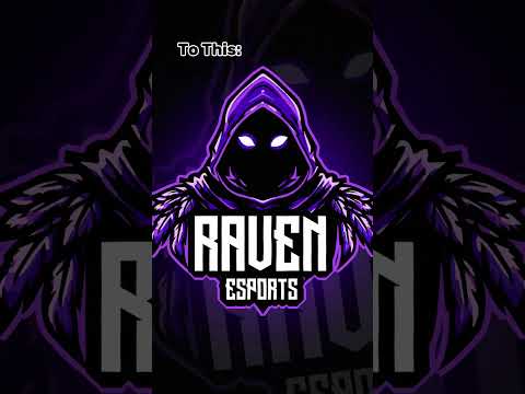 Fortnite Raven Gaming Logo Sketch to Final #gaminglogomaker