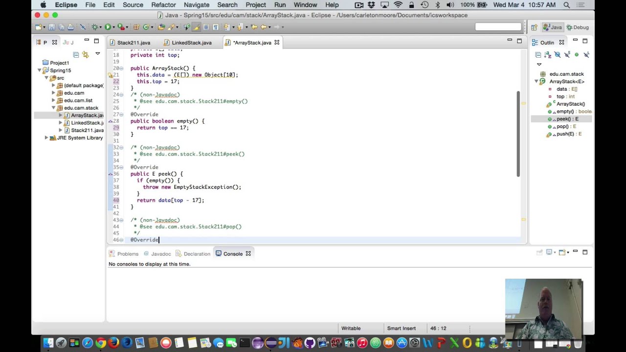 LinkedStack Quiz solution