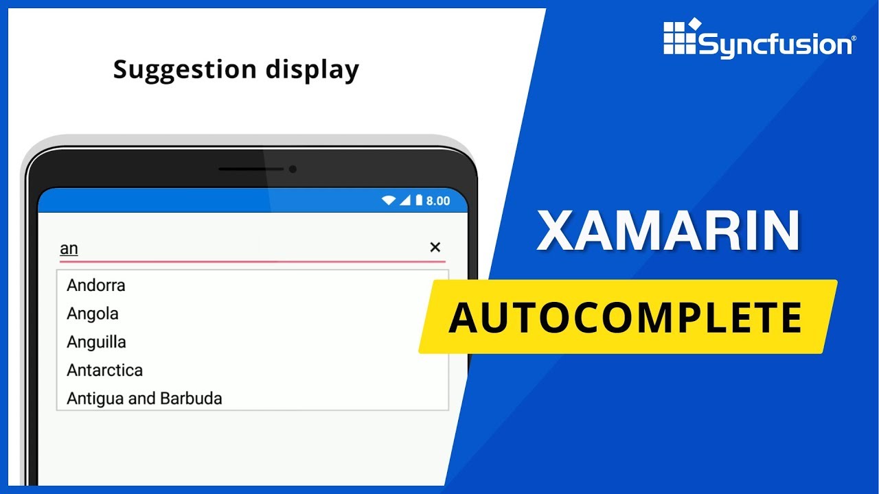 Xamarin Autocomplete