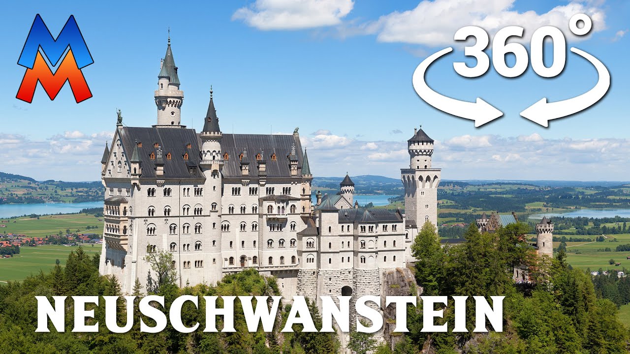 Neuschwanstein Castle View from the Marienbrücke Bridge - 360 VR Experience